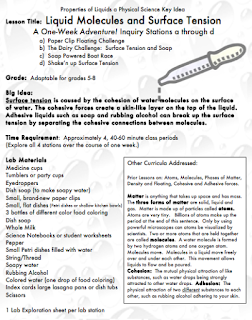 Surface Tension Activities with Freebie