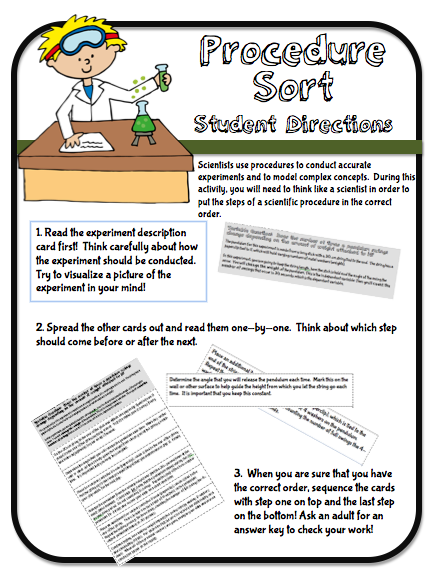 Free Printable for Science Procedure Writing